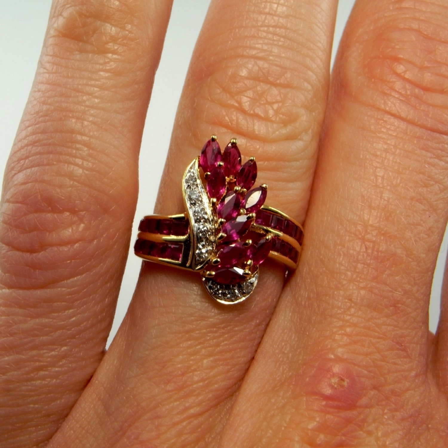 NO HEAT UNHEATED RUBY RUBIES BURNING FLAME Vivid Red NATURAL Ruby Ring Ruby Cocktail Ring Unique ...