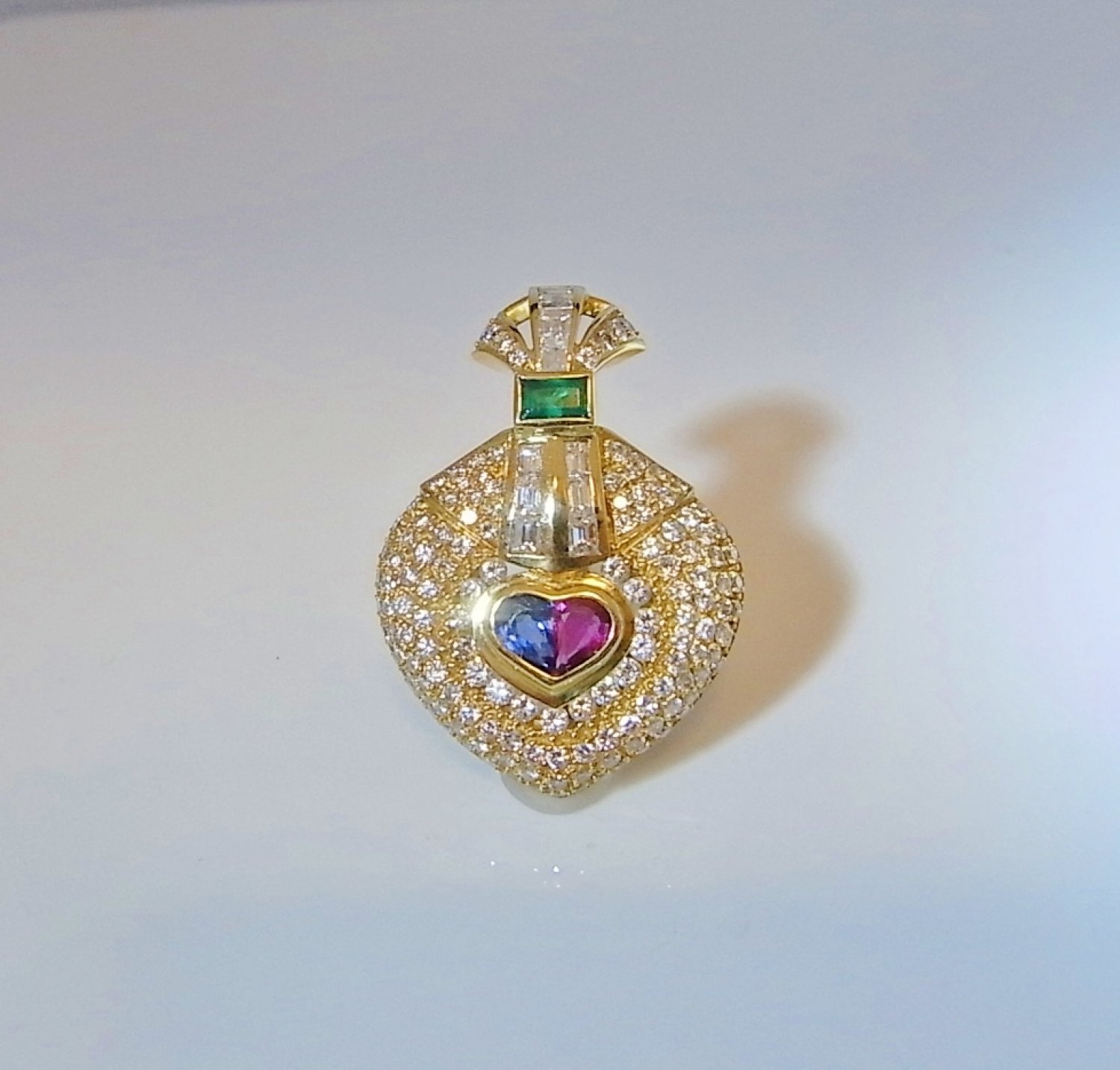 Ruby Diamond Pendant 18K Emerald Pendant Sapphire Pendant Natural Gems ...