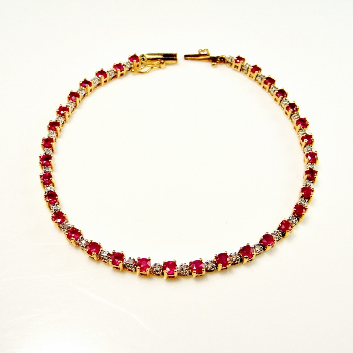 Dainty Vivid Red Natural Ruby Bracelet Ruby Diamond Bracelet Ruby ...