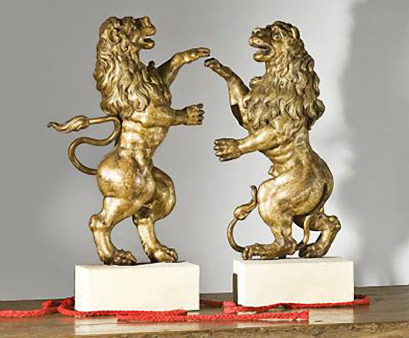 633 Pair 17th century gilded carved wood lions 1650 | John D. Dunn ...
